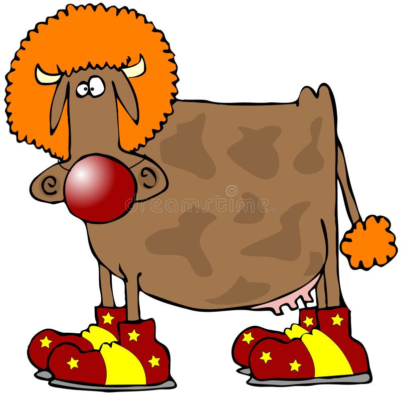 Payaso de la vaca stock de ilustración. Ilustración de zapatos - 6185002