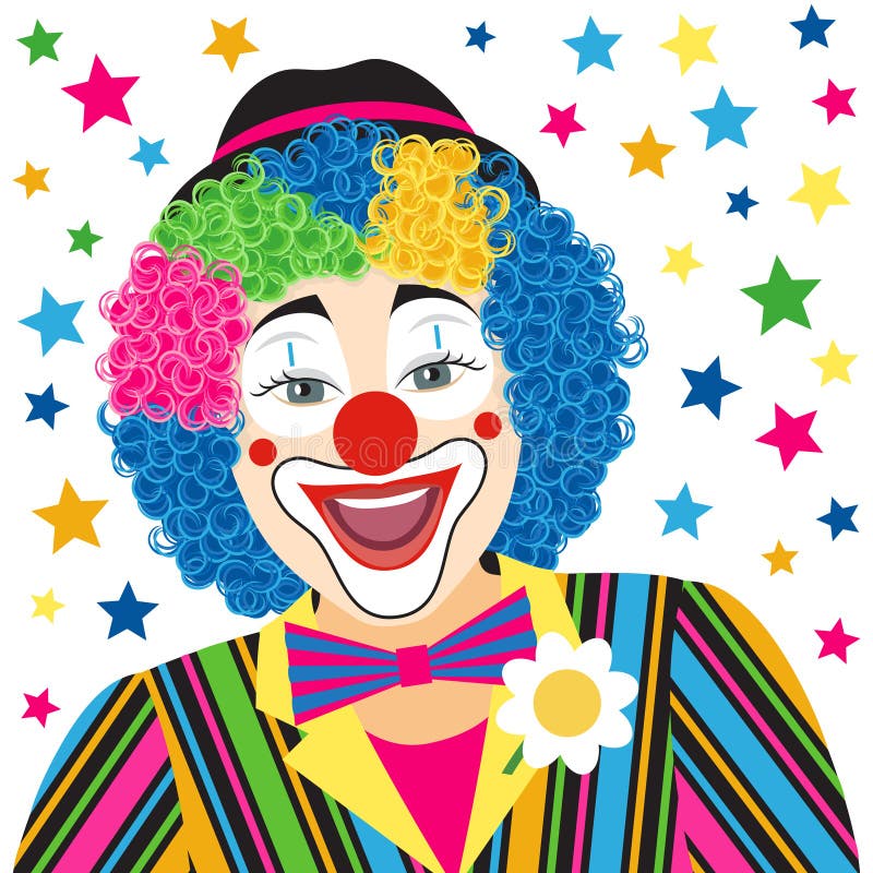 Payaso del primero plano ilustración del vector. Ilustración de partido ...