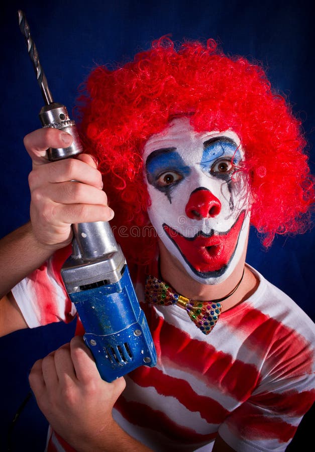 Payaso loco foto de archivo. Imagen de taladro, sorpresa - 11813802