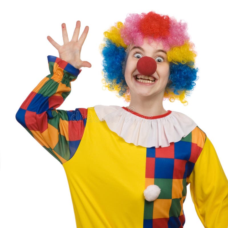 Payaso que dice hola imagen de archivo. Imagen de nariz - 1996877