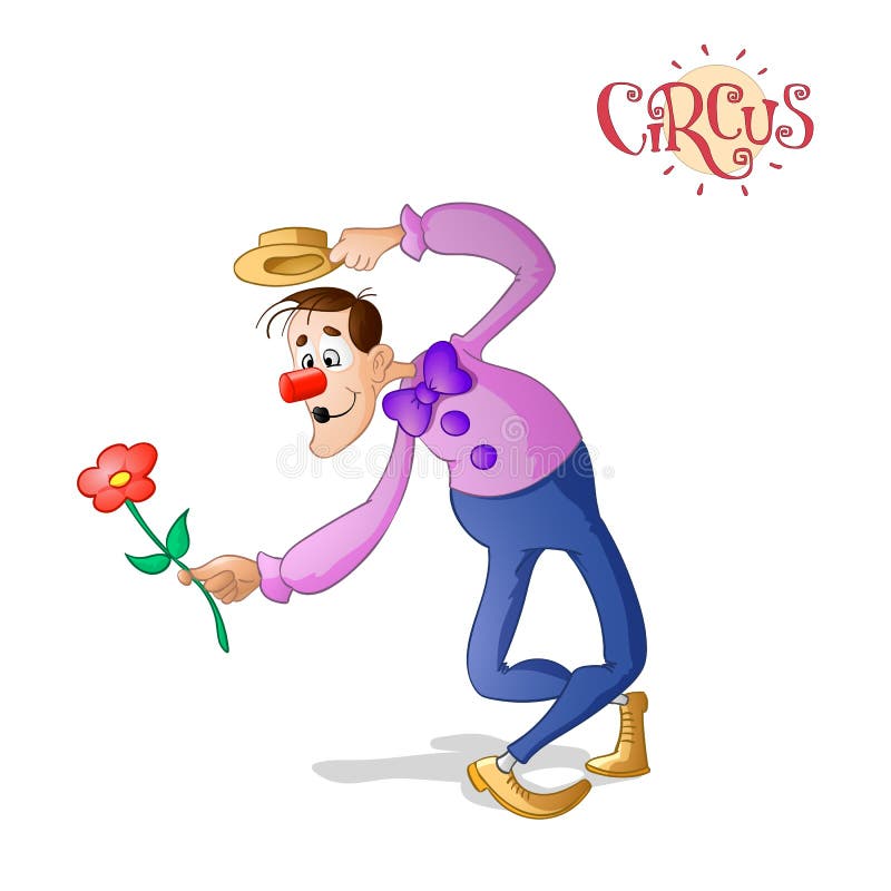 Payaso Sospechado Rojo Con Una Flor Ilustración del Vector ...