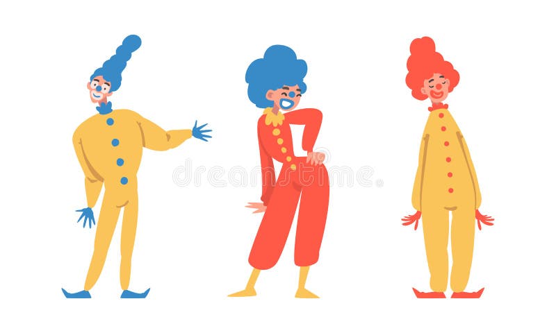 Payasos De Circo Lindo Actuando En La Ilustración Del Vector Show Set Ilustración Del Vector