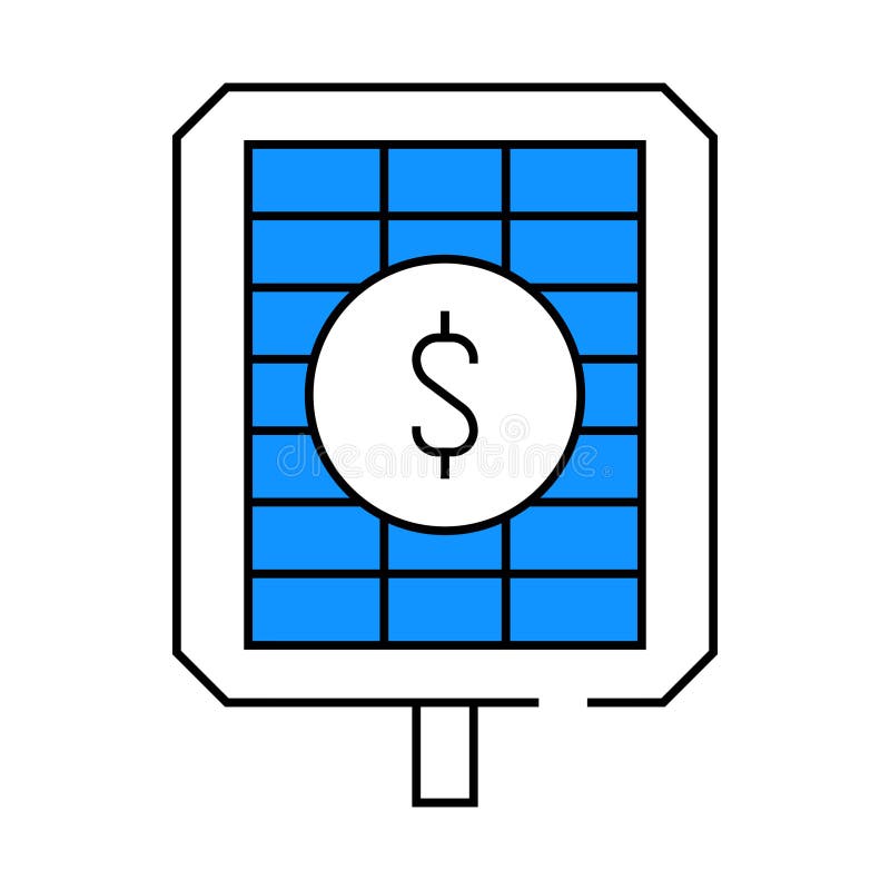 Payback and Price Solar Panel Icon Color Illustration Stock Vector ...