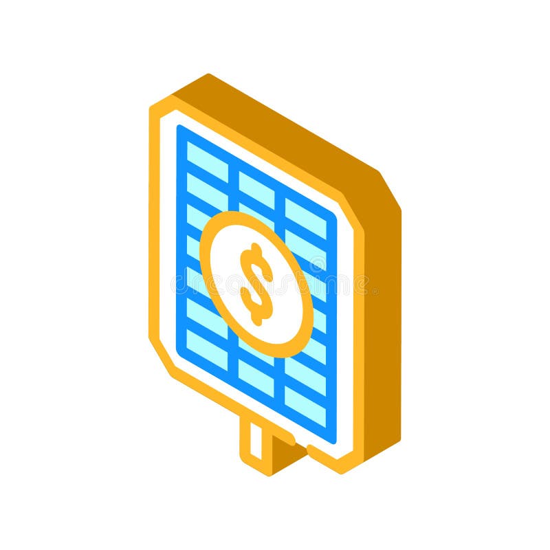 Payback and Price Solar Panel Isometric Icon Vector Illustration Stock ...