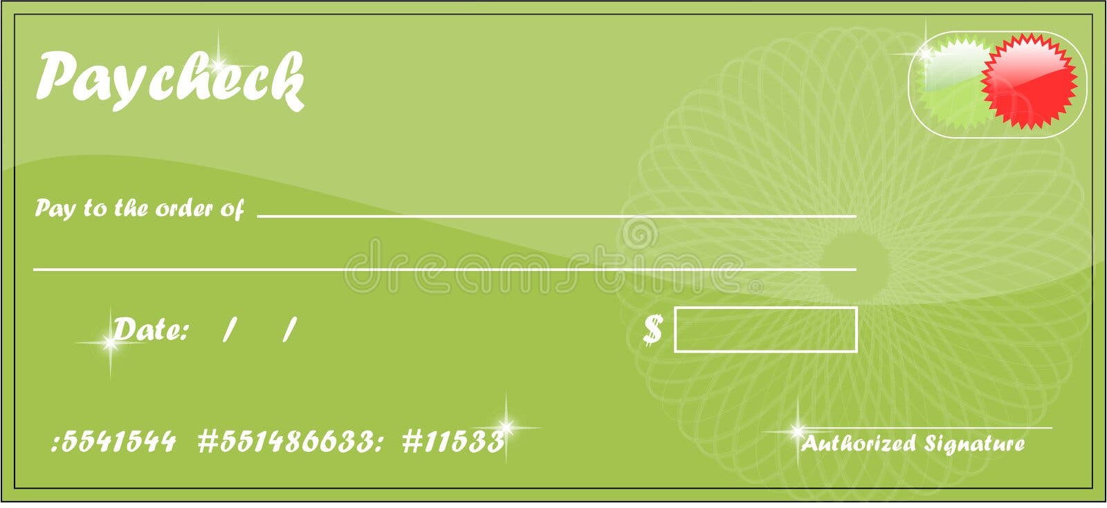 Large Blank Check - Blue Stripe Background Stock Vector - Illustration ...