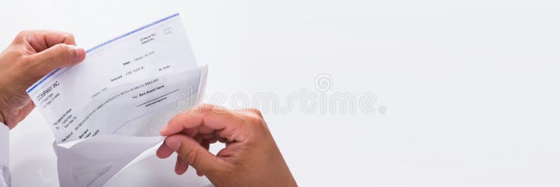 Paycheck in Envelope. Opening Payroll Check Stock Image - Image of ...