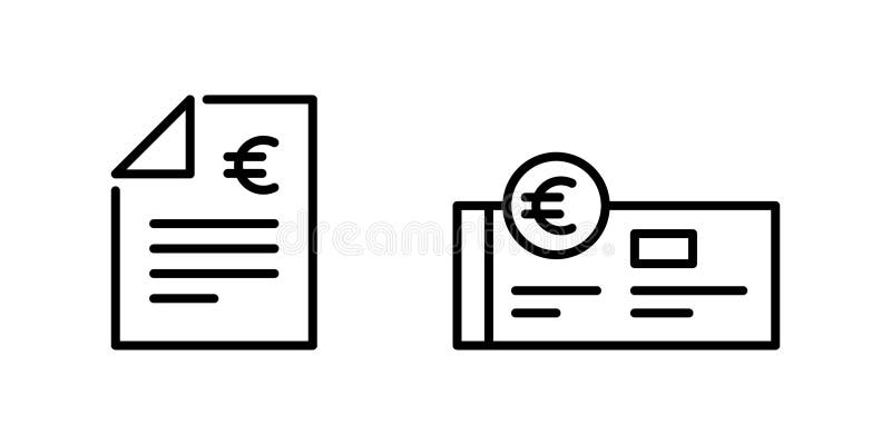 Paycheck Logo Outline Icon. Banking Checkbook Template or Cheque Book ...