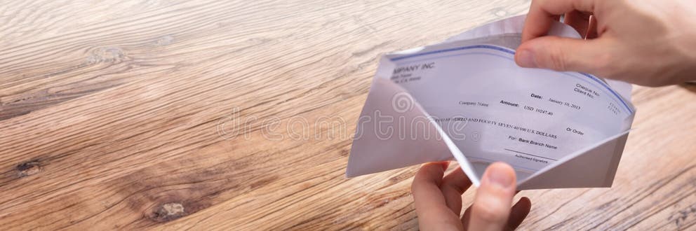 Paycheck in Open Envelope stock image. Image of managing - 235584853