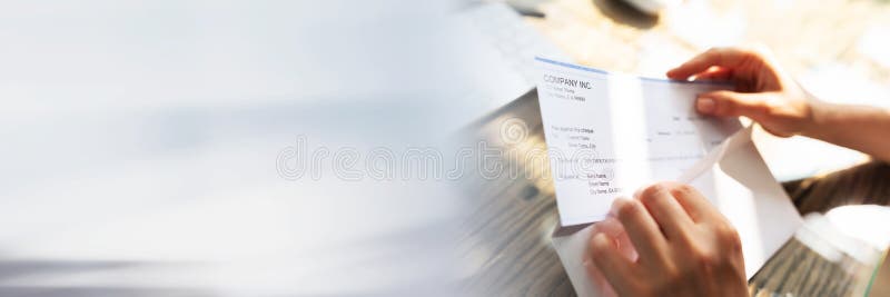 Paycheck in Open Envelope stock photo. Image of managing - 235604000