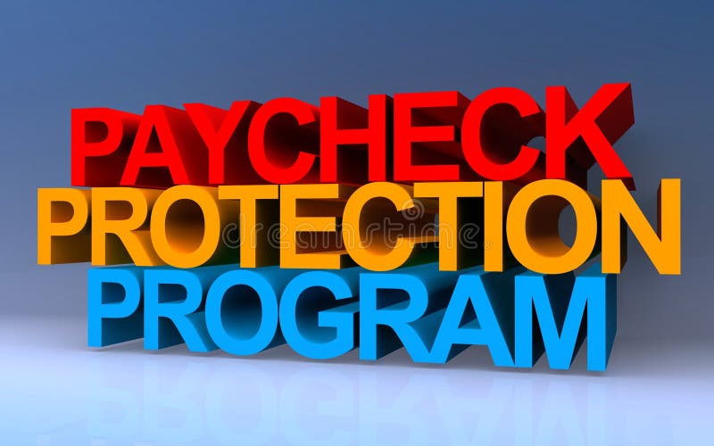 Paycheck Protection Program on Blue Stock Illustration - Illustration ...