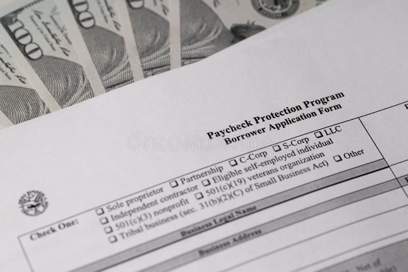 Paycheck Protection Program Borrower Application Form Stock Photo ...