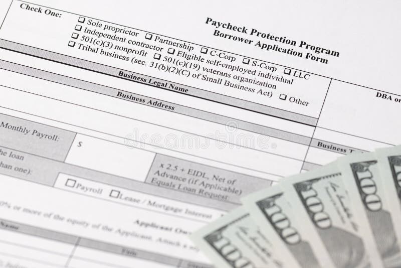 Paycheck Protection Program Borrower Application Form Stock Image - Image of business, program ...