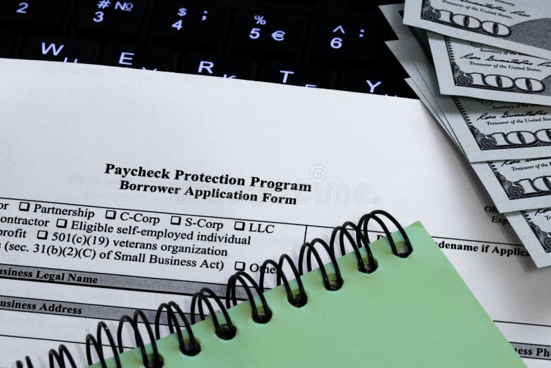 Paycheck Protection Program Borrower Application Form Stock Photo ...