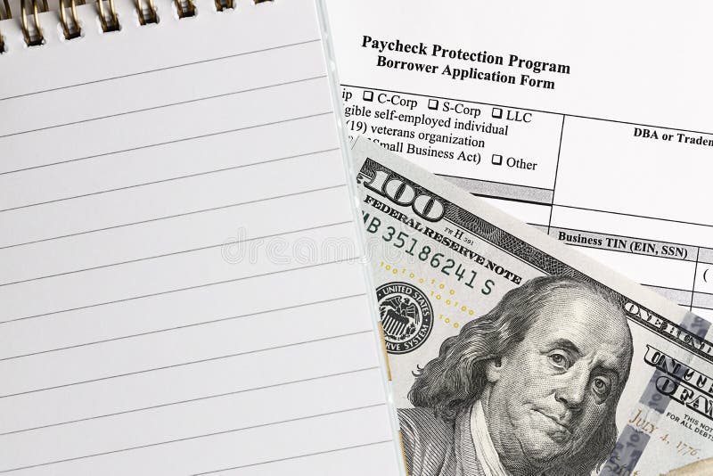 Paycheck Protection Program. Borrower Application Form Stock Photo ...