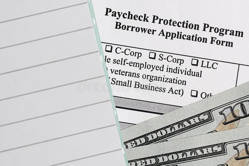 Paycheck Protection Program. Borrower Application Form Stock Image ...