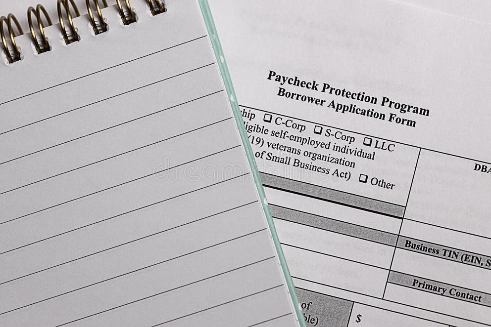 Paycheck Protection Program. Borrower Application Form Stock Photo ...