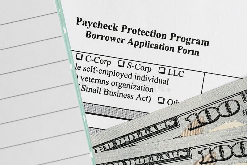 Paycheck Protection Program Form. Borrower Application Form Concept ...