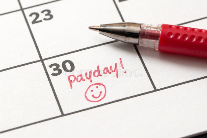 Payday concept on calendar stock photo. Image of week - 269900184