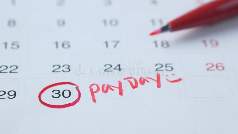 Payday Concept with Marking on a Calendar Date . Stock Footage - Video ...