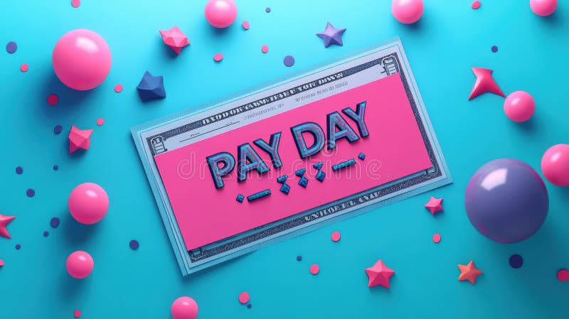 Payday, 3D Rendered Text on a Dollar Bill Background Stock Illustration ...