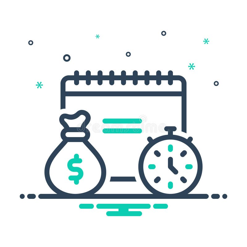 Mix Icon for Payday, Agenda and Budget Stock Vector - Illustration of ...