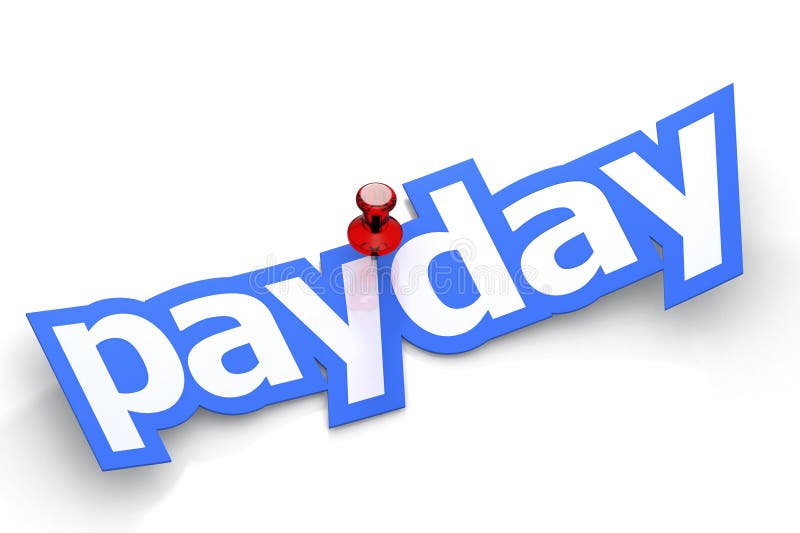Payday Word Pin with Thumbtack Stock Illustration - Illustration of ...