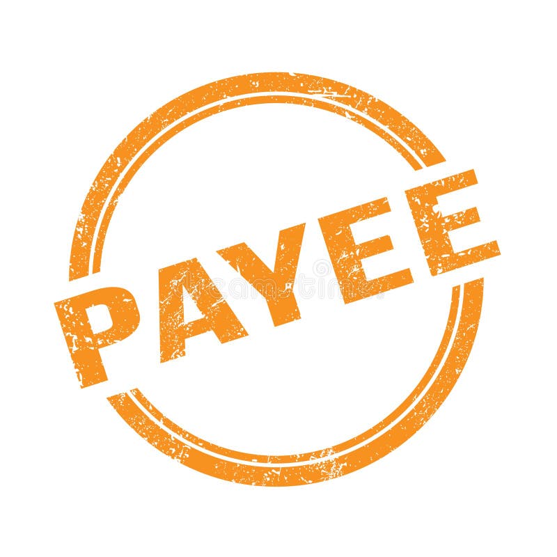 PAYEE Text Written on Orange Grungy Round Stamp Stock Illustration ...