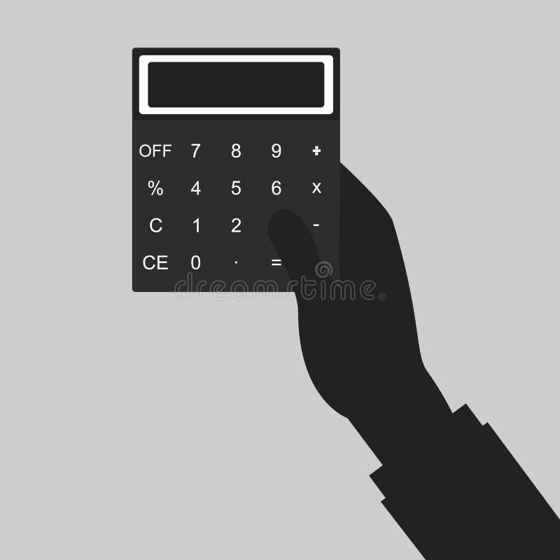 Paying Bills.Calculator Icon and .Hand Holding Calculator. Stock ...