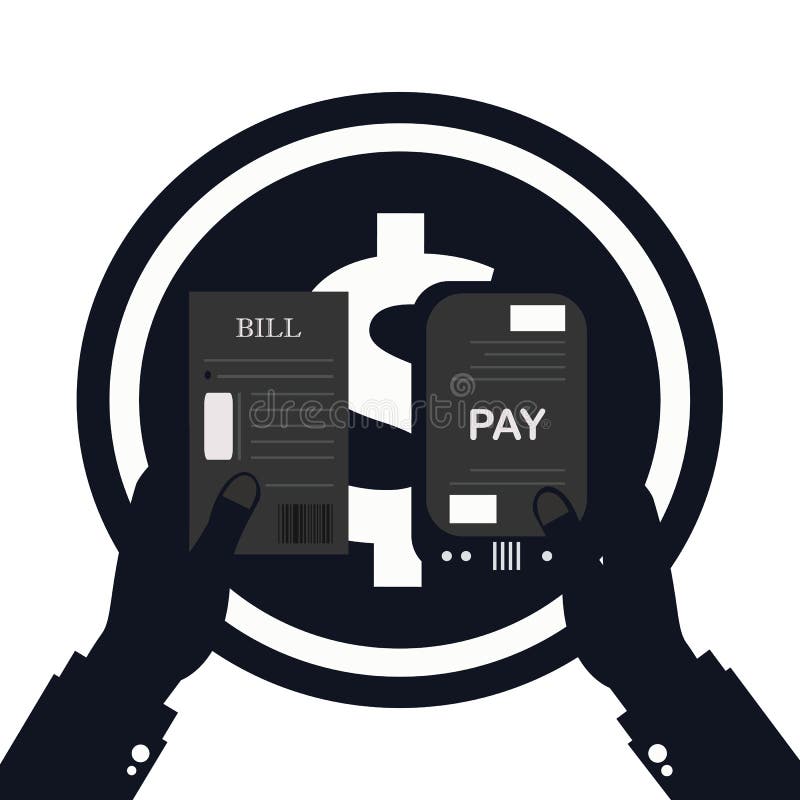 Paying Bills, Hand Holding Bills Vector.Calculator Icon Stock Vector ...