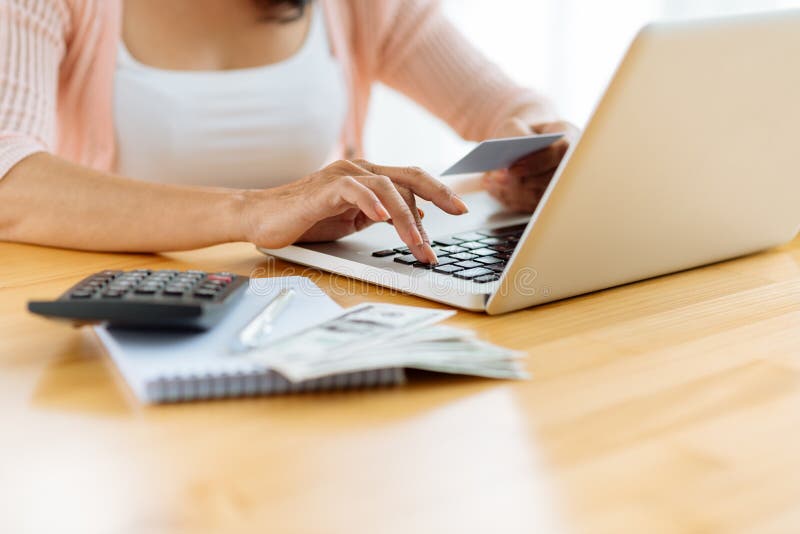 Paying bills online stock image. Image of laptop, input - 49009955