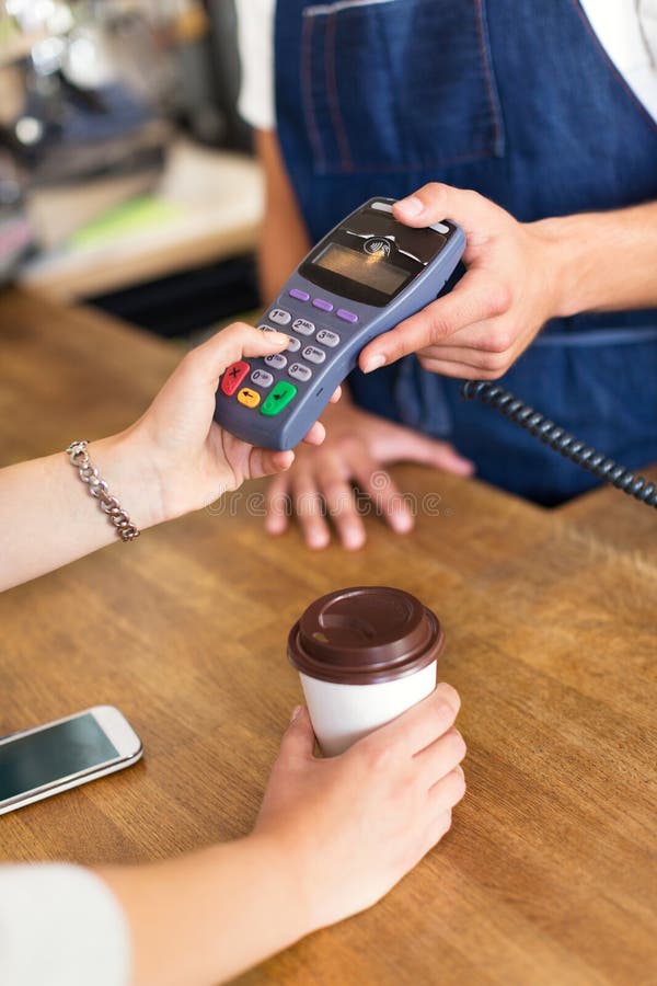 Paying for coffee stock image. Image of phone, payment - 60538987