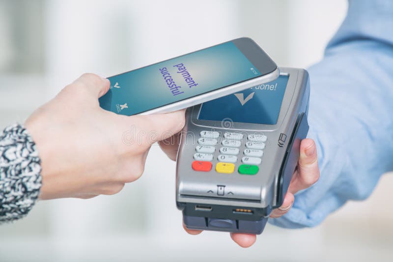 Paying Contactless with Smart Phone Stock Image - Image of device ...