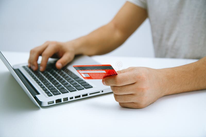 Paying with Credit Card Online Stock Image - Image of bank, person ...