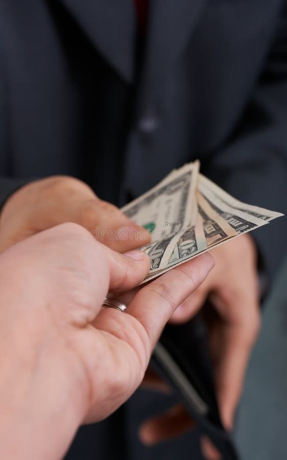 Paying dollars stock photo. Image of handing, holding - 3983716
