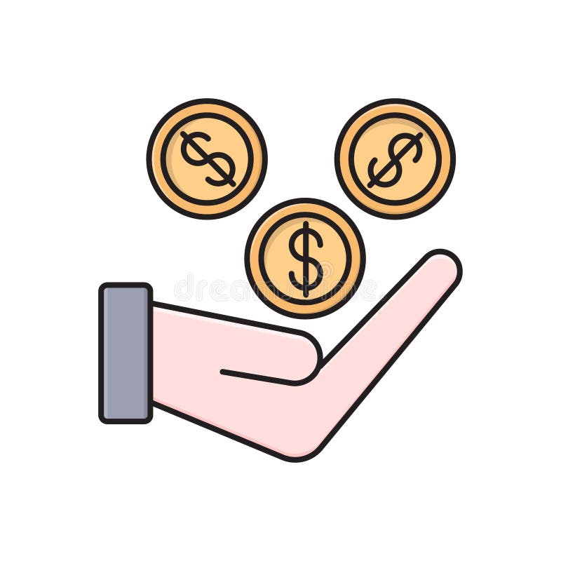 Paying Vector Flat Color Icon Stock Illustration - Illustration of ...