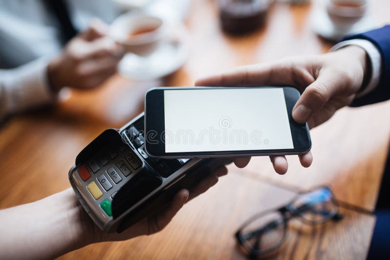 Paying for lunch stock image. Image of consumerism, swipe - 124154241