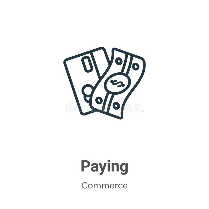 Outline Paying Vector Icon. Isolated Black Simple Line Element ...