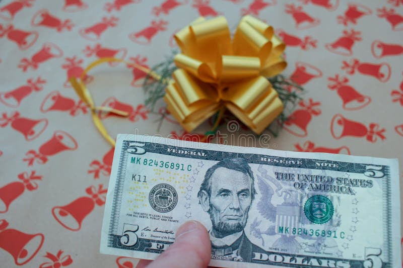 Paying for a Present with a Dollar Bill Stock Image - Image of note ...