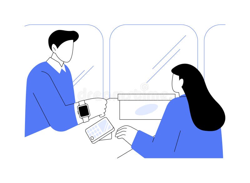 Paying with Smartwatch Isolated Cartoon Vector Illustrations. Stock ...