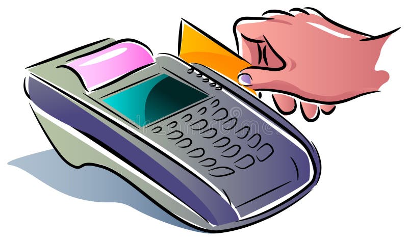 Debit, credit card machine stock vector. Illustration of debit - 88251633