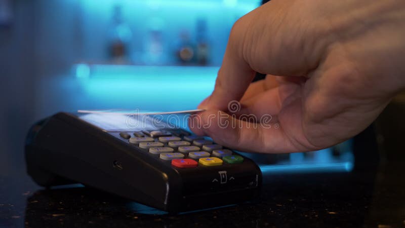 Man Paying Using Contactless Credit Card Stock Video - Video of ...