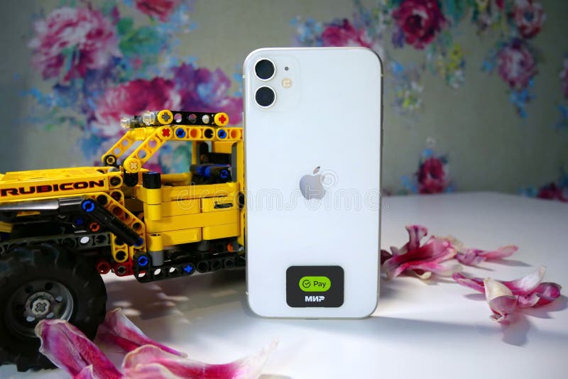 A Payment Bank Card on a Smartphone. Small Bank Card Payment Sticker ...