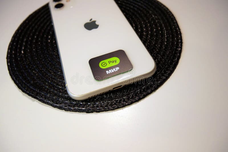 A Payment Bank Card on a Smartphone. Small Bank Card Payment Sticker ...