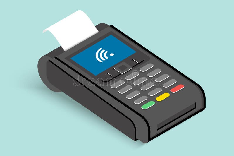 Payment Bank Terminal with Receipt in a Flat Design Stock Vector ...