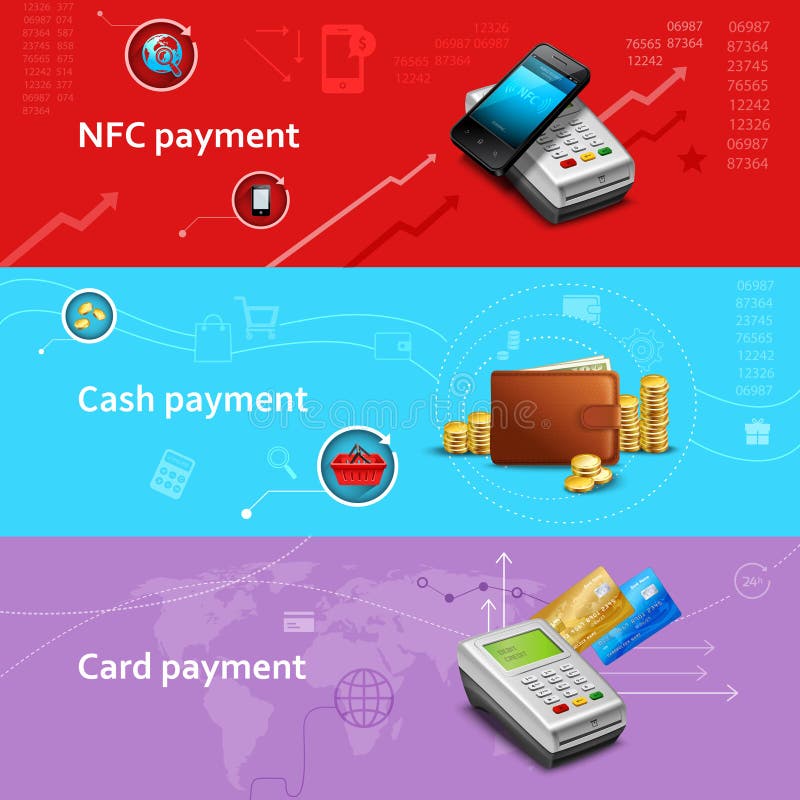 Payment Banners Set stock vector. Illustration of internet - 54694042