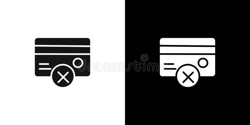 Payment Cancel Icon Flat Line Illustration Stock Vector - Illustration ...