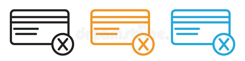 Payment Cancel Vector Logo Set Collection for Web App Ui Stock Vector ...