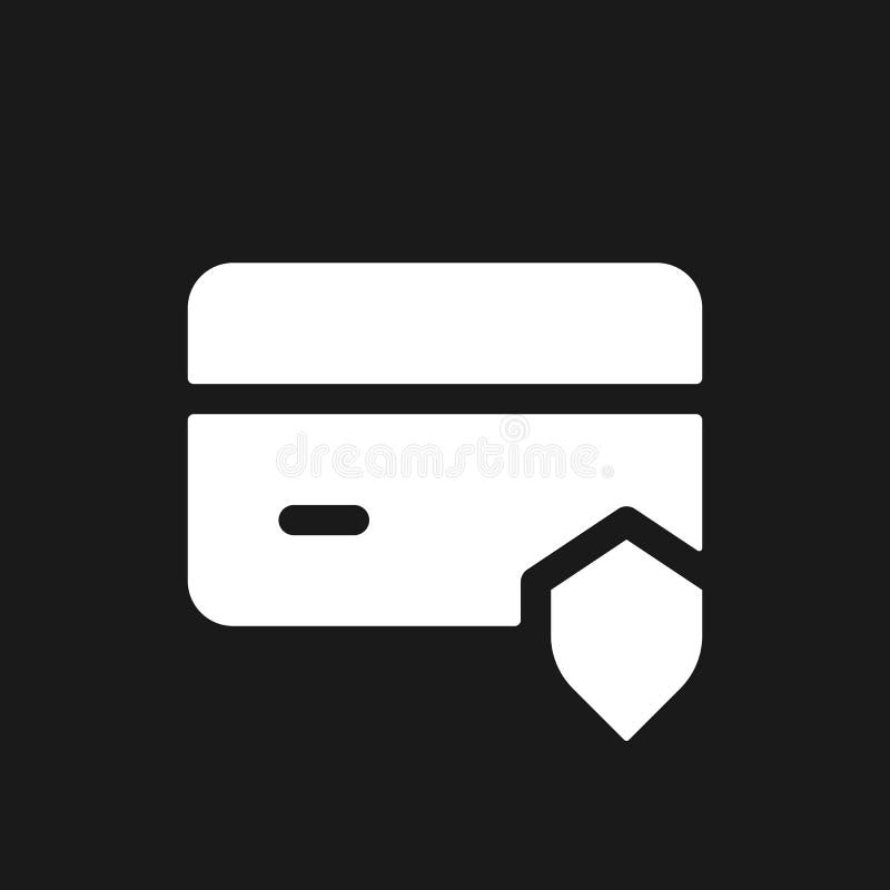 Payment Card Security Dark Mode Glyph Ui Icon Stock Vector ...