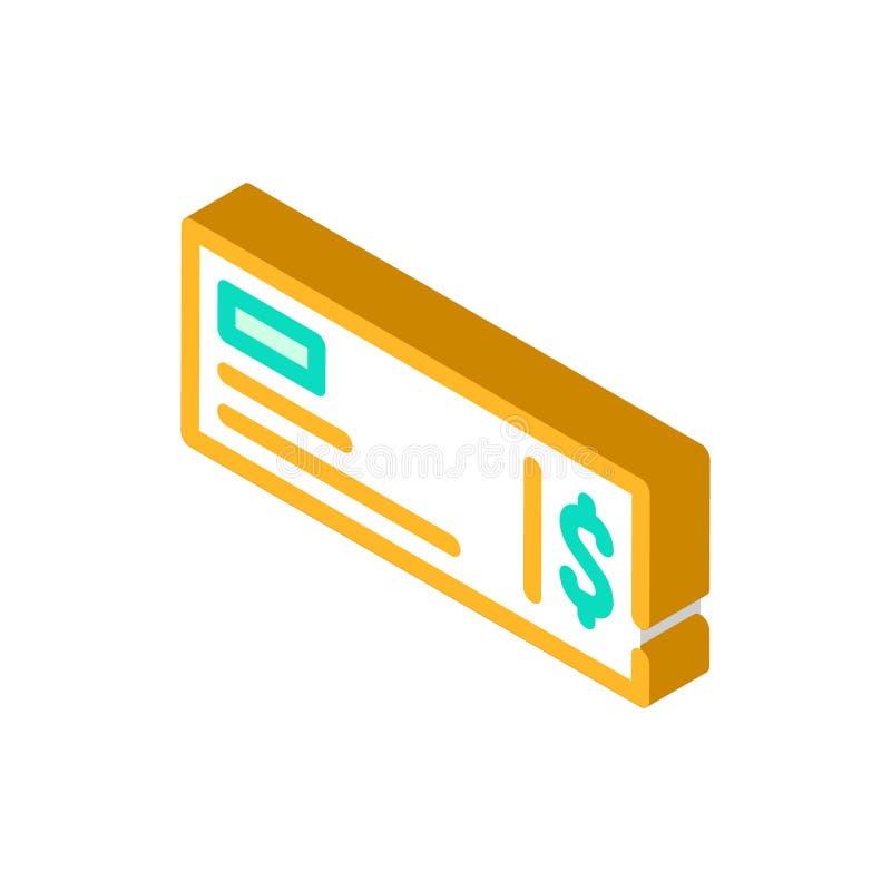 Payment Check Isometric Icon Vector Isolated Illustration Stock Vector ...