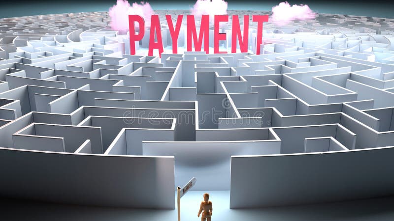 Payment and a Complicated Path To it Stock Illustration - Illustration ...